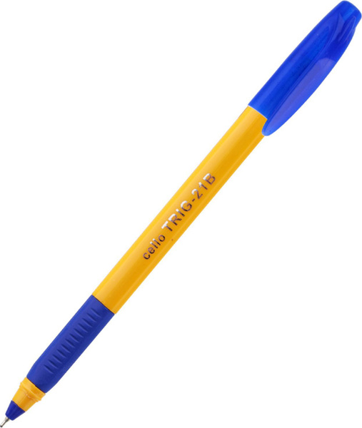 Ручка шариковая Cello Tri-Grip yellow barrel синяя, 0,7 мм, грип, 12 ...
