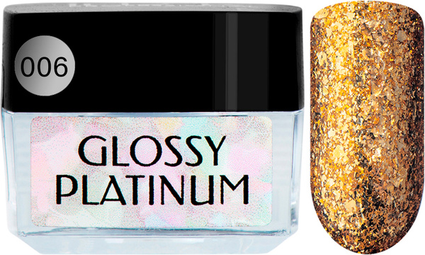 IRISK Гель-лак с шиммером Glossy Platinum, № 06 золотистый, 5 мл ...