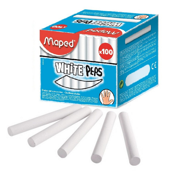 Мел WHITE'PEPS, белый, круглый, 100 штук. купить на OZON по низкой цене ...