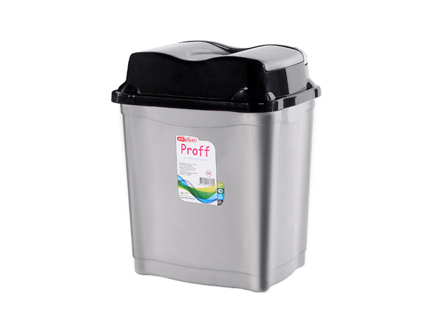 Мусорное ведро elfplast, ABS пластик, черно-серый купить по доступной цене с доставкой в ...