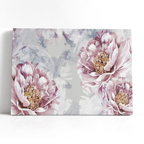 Картина Благородные пионы на натуральном холсте для домашнего интерьера украшения и декора