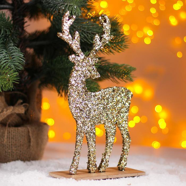 Новогодний декор Яркий Олень золотой, 6 х14 х24 см - купить по выгодной ...