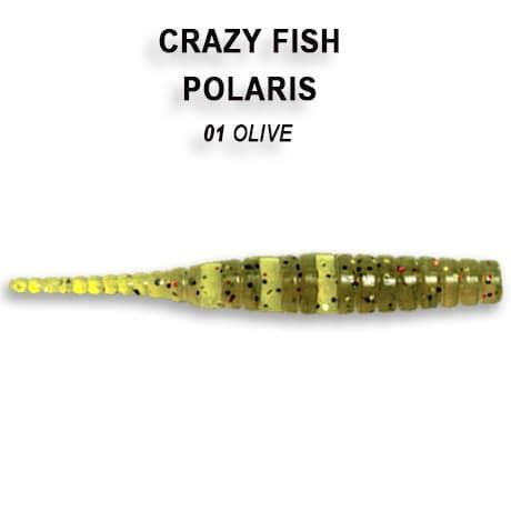 Силиконовые приманки 8шт Crazy Fish Polaris 1.8", 45мм цвет 1 вкус ...