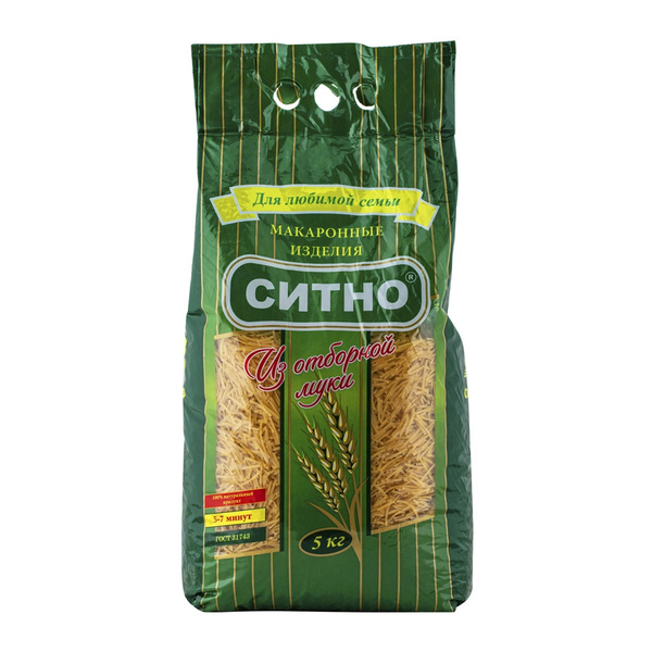 Макароны "СИТНО" Лапша 5 кг Высший Сорт - купить с доставкой по ...