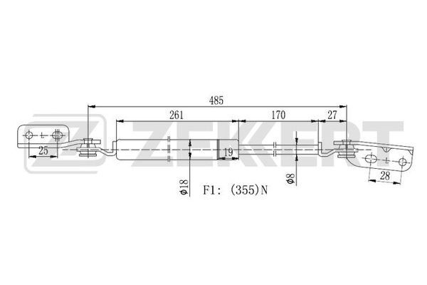 ПружинагазоваябагажникалевNissanAlmeraN15)95- - Zekkert арт. GF2309 - купить по выгодной цене в ...