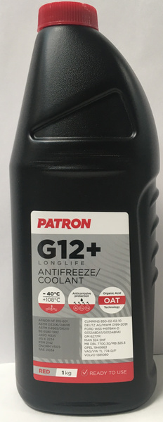 Антифриз PATRON ANTIFREEZE G12+ LONG LIFE RED, Готовый раствор купить ...