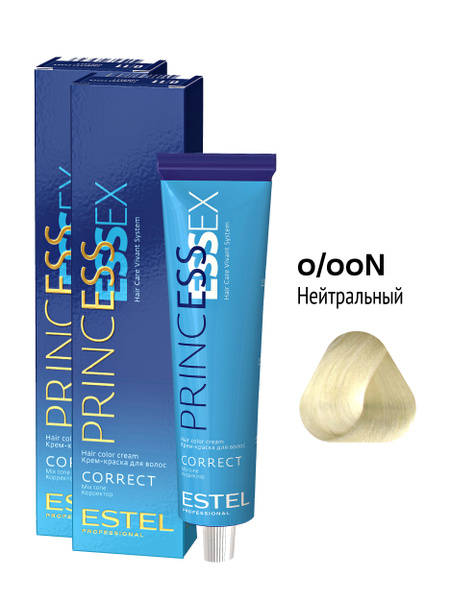 ESTEL PROFESSIONAL Крем-краска PRINCESS ESSEX CORRECT для окрашивания волос 0/00N нейтральный 60 ...