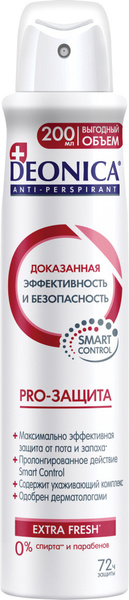 DEONICA Дезодорант антиперспирант женский Pro-защита, 200 мл, спрей - купить с доставкой по ...