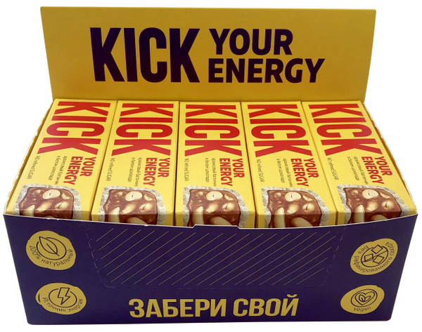 Арахисовый батончик KICK в белом шоколаде 10 шт - купить с доставкой по ...
