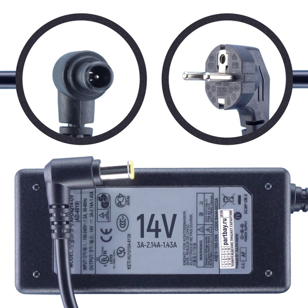 SAD04914F-UV Блок питания для монитора Samsung 14V 3A 6.5x4.4mm 42W ...