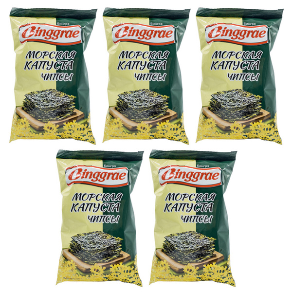 Чипсы Binggrae Морская капуста (5 шт. по 50 г) - купить с доставкой по ...