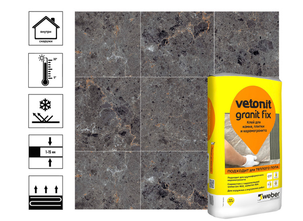 Клей для керамогранита Weber Vetonit Granit Fix, 25 кг купить на OZON ...
