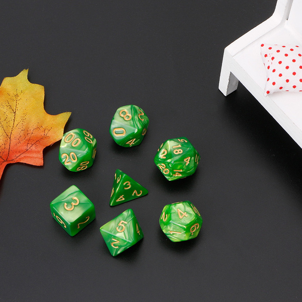 7 шт. Многогранные кости с золотыми цифрами для Dragon Pathfinder D20 D12 2xD10 D8 D6 D4 купить ...