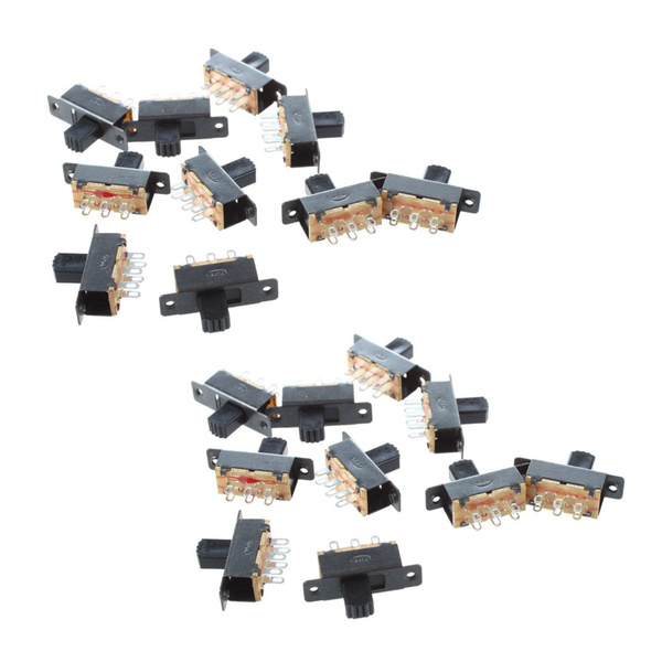 10 шт. SS22F25-G7, 2-позиционный DPDT, ползунковый переключатель для ...