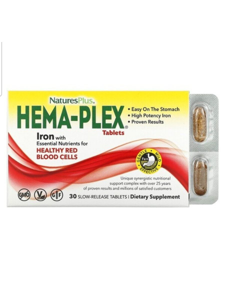 Nature's Plus / Hema-Plex/хема-плекс гема-плекс 30 таблеток, Здоровый ...