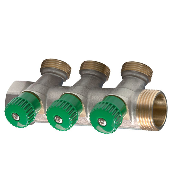 Коллектор с вентилями 1"х3/4" на 3 выхода COMISA (Италия) 88.20.090 ...
