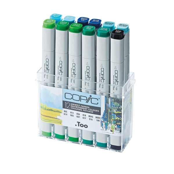 Набор маркеров Copic Classic "Envirnoment Colors" 12 штук в пластковом ...