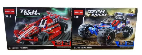 Конструктор 2 в 1! Спорткар + Гоночная Машина. Tech Bricks. 318 детали. - купить с доставкой по ...