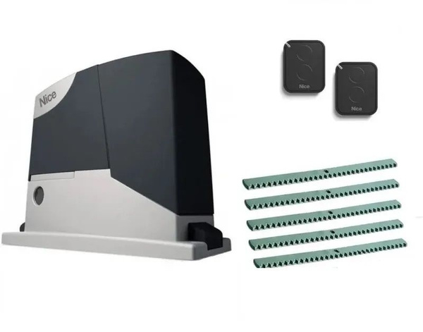 Автоматика для откатных ворот NICE RD400KCE/ROA-5 (Комплект: привод, 2 пульта, зубчатая рейка 5 ...