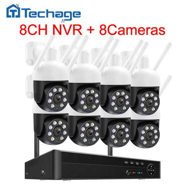 Система видеонаблюдения Techage 6108BW-8-PT805W-40W 3840x2160 4K ...