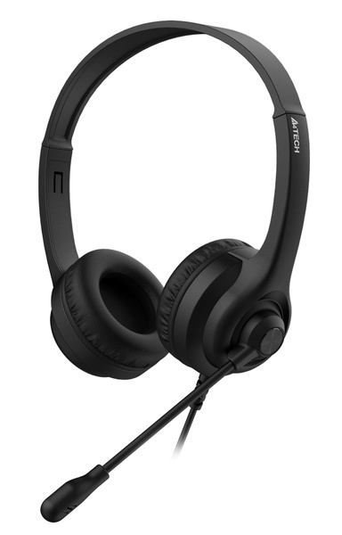 Наушники Накладные A4Tech Наушники с микрофоном HS-8i черный 1.8м ...