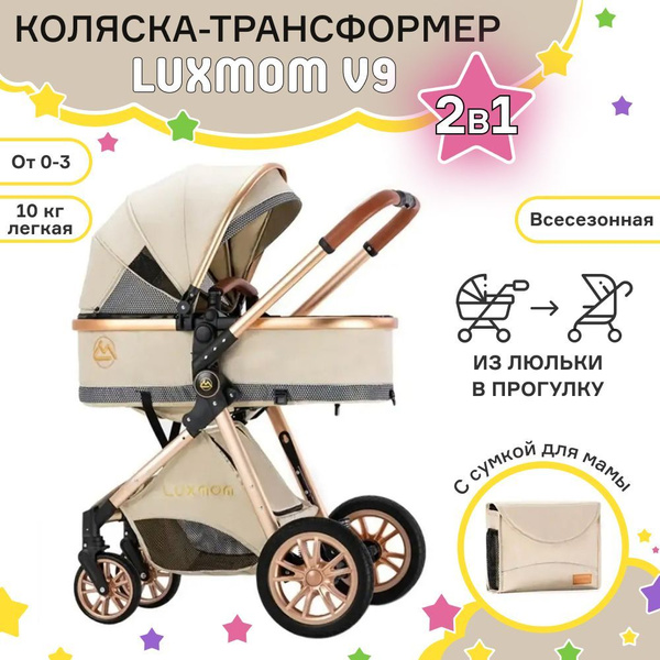 Детская прогулочная коляска трансформер 2 в 1 с люлькой для ...