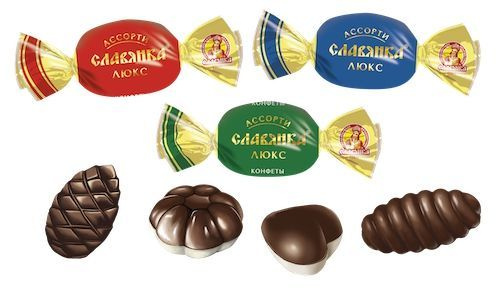 Конфеты Ассорти Славянка Люкс 1000г купить с доставкой по выгодным ценам в интернет магазине