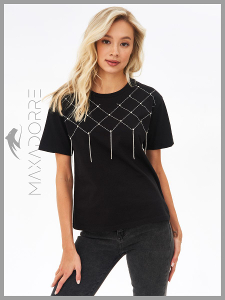 Футболка MAXADORRE, размер 46, цвет черный, 100% хлопок - купить по выгодной цене в интернет ...