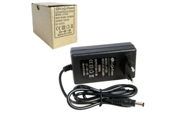 Блок питания Live-Power 12В, 3000mA LP-224, адаптер 220 12V/3A, шнур 1 ...