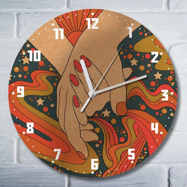 Настенные часы УФ Иллюстрация руки Мужчина психоделика любовь винтаж 8086 купить по