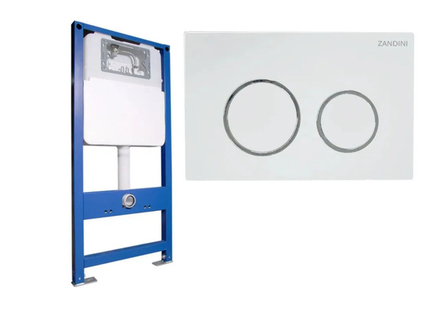 Инсталляция для подвесного унитаза Zandini Z-01 с кнопкой смыва Z-07 купить на OZON по низкой ...