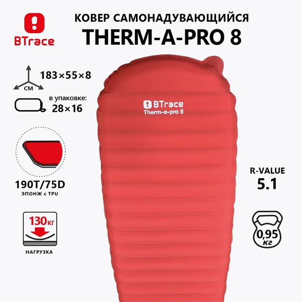 Ковер самонадувающийся BTrace Therm-a-Pro 8 - купить с доставкой по выгодным ценам в интернет ...