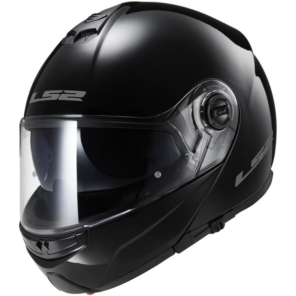 LS2 Мотошлем FF325 STROBE SNOW Solid (черный глянцевый, M) черный ...