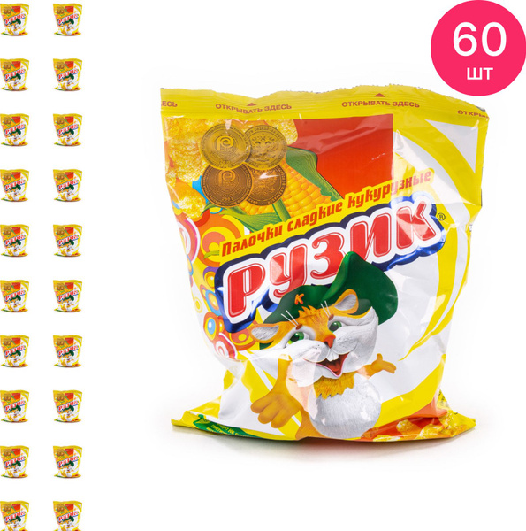 Кукурузные палочки Рузик сладкие 40г / снеки детские (комплект из 60 шт ...
