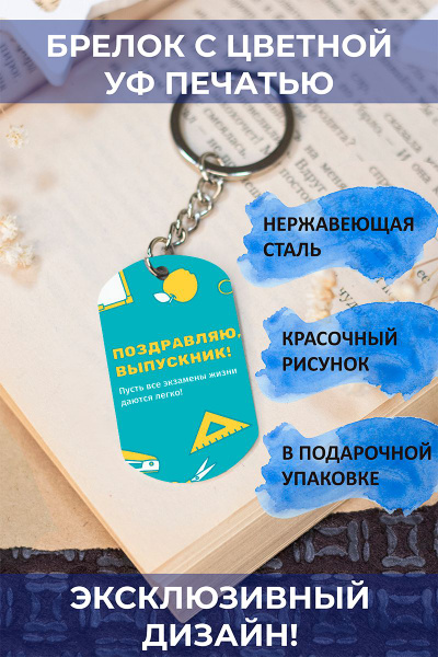 Жетон с фото, подвеска на ключи Подравляю, выпускник! - купить с ...
