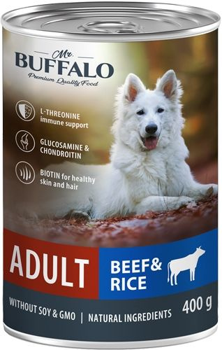 Корм влажный Mr.Buffalo для собак Говядина с рисом 400г , 1 шт - купить ...