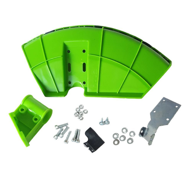 Кожух защитный в сборе зеленый под хомут d26 с пластиной крепления кожуха для триммера 26 /33 ...