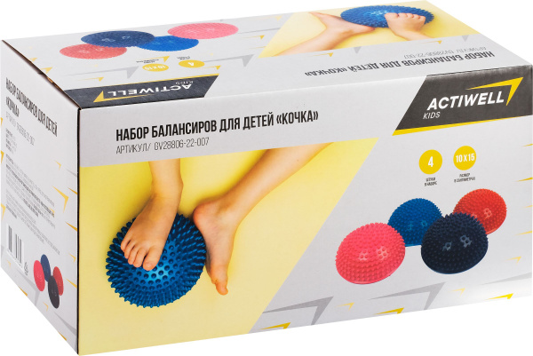 Набор детских балансировочных дисков ACTIWELL Кочка, 10x15 см, 4 шт ...