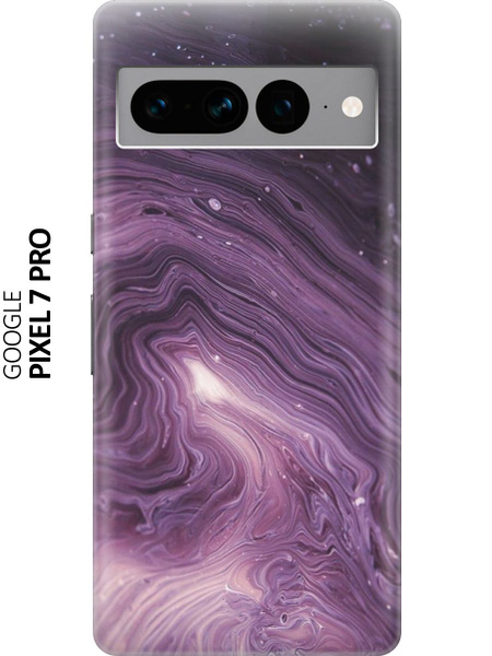 Силиконовый чехол Бело-фиолетовые краски на Google Pixel 7 Pro / Гугл ...