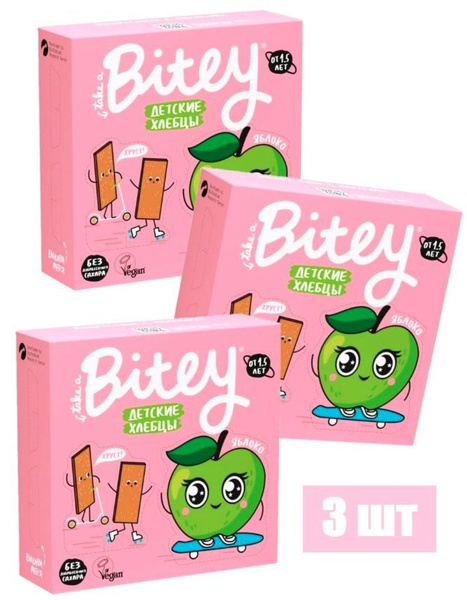 Take a Bitey хрустящие детские Кукурузно-Рисовые хлебцы Яблоко-Шпинат, идеальный перекус и ...
