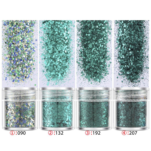 (1 набор из 4 бутылочек) DIY Gel Nail Art Mould Mixed Glitter Fill ...