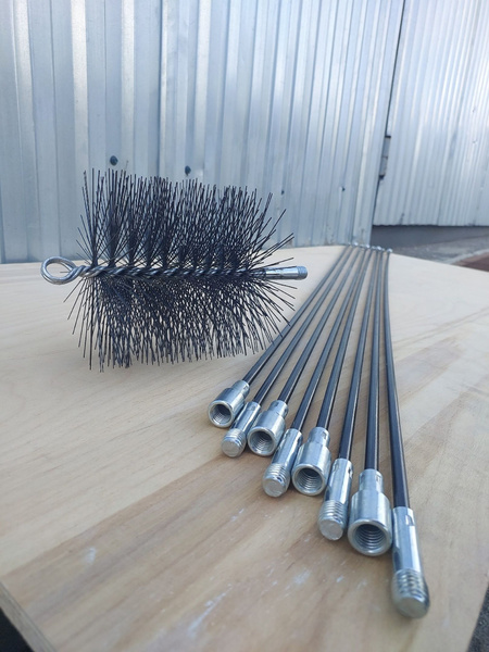 Комплект для чистки дымохода: Щётка металлическая D120 + Удлинитель ...