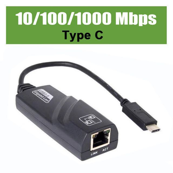 Сетевая карта 10/100/1000 Мбит/с Проводной адаптер TypeC для RJ45 Lan ...