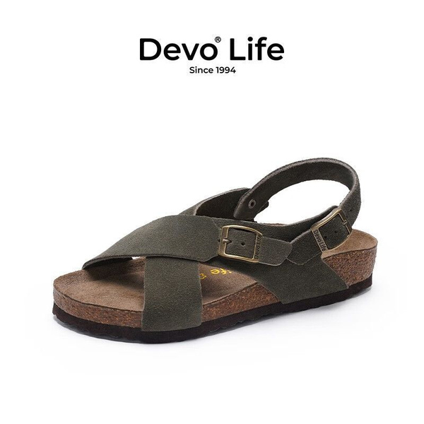 Сандалии Женский Devo Life зеленый, размер 35 Натуральная кожа, Джут Платформа Анатомическая ...