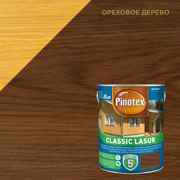 Пропитка деревозащитная Pinotex Classic Lasur (3л) орех - купить по ...