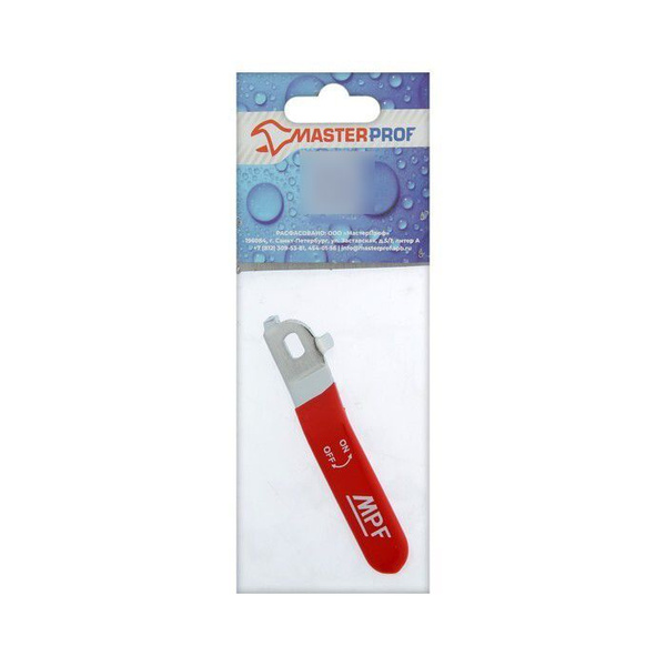 MasterProf Ручка-рычаг для шарового крана, усиленная, 1/2-3/4, прорезиненная, красная, 3 штуки ...