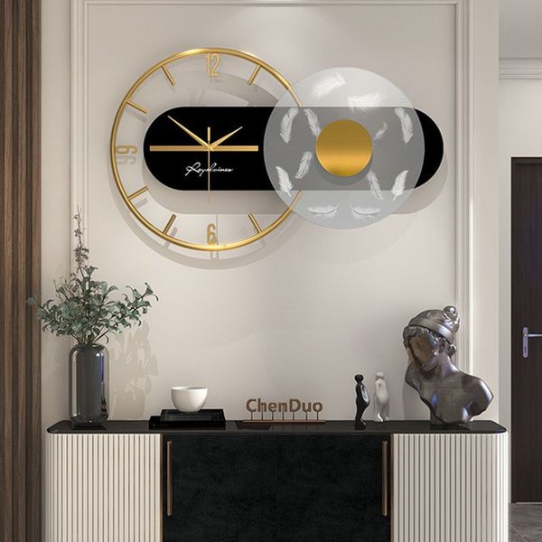 Современные настенные часы в гостиной,60*36cm купить c доставкой на ...