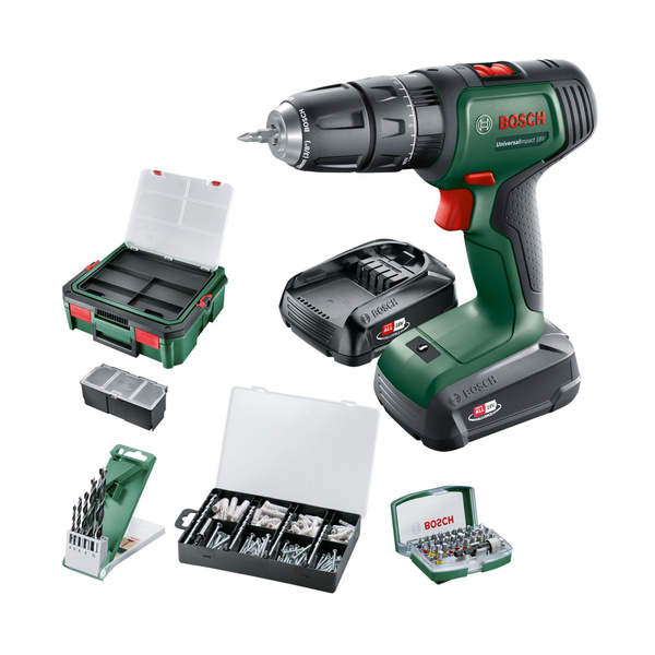 Аккумуляторная ударная дрель-шуруповерт Bosch UniversalImpact 18V, 2 ...