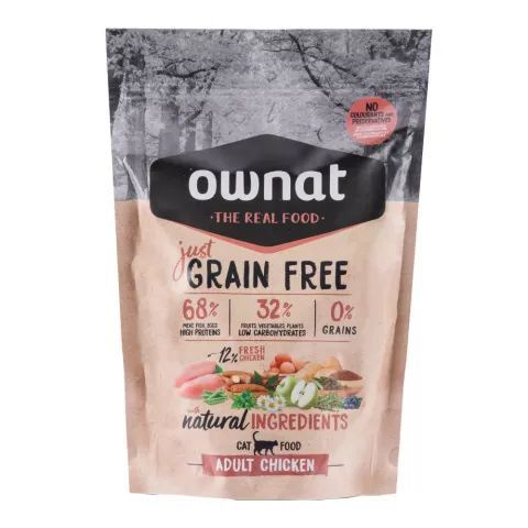 Ownat Adult Chicken Корм сухой беззерновой для кошек, с курицей, 400 гр ...