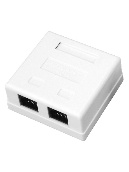 Розетка компьютерная внешняя 2-порта, UTP RJ-45 (8P8C), CAT 5e REXANT ...